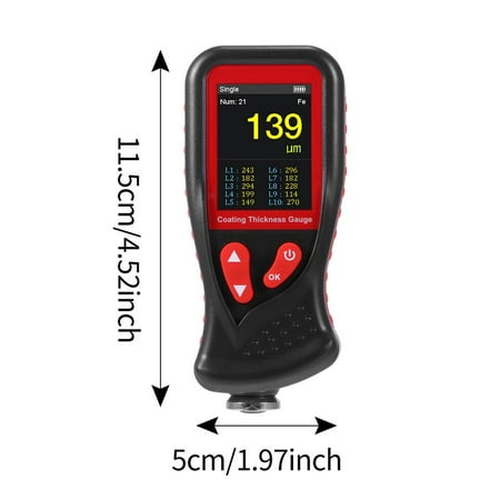 GT230 Handheld Coating Thickness Gauge Color Screen Thin Film Paint ...