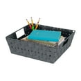 Simplify 2 Pack Large Woven Shelf Storage Basket in Grey - Walmart.com