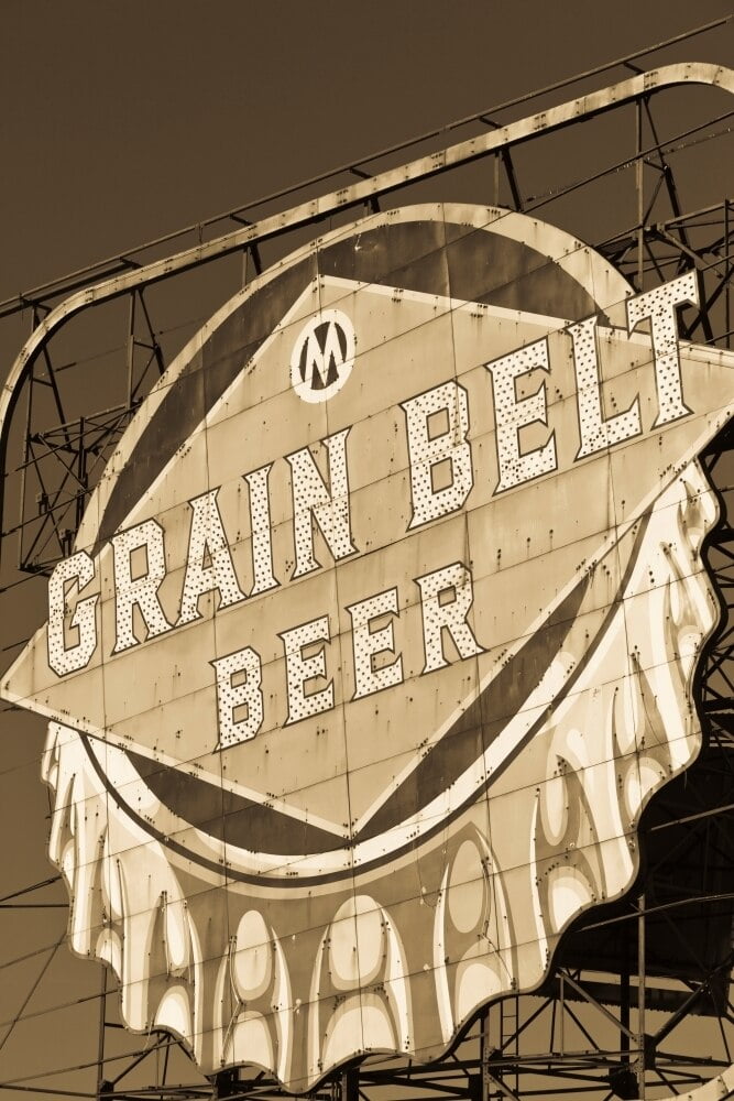 Advertising sign for Grain Belt Beer, Mississippi Riverfront ...