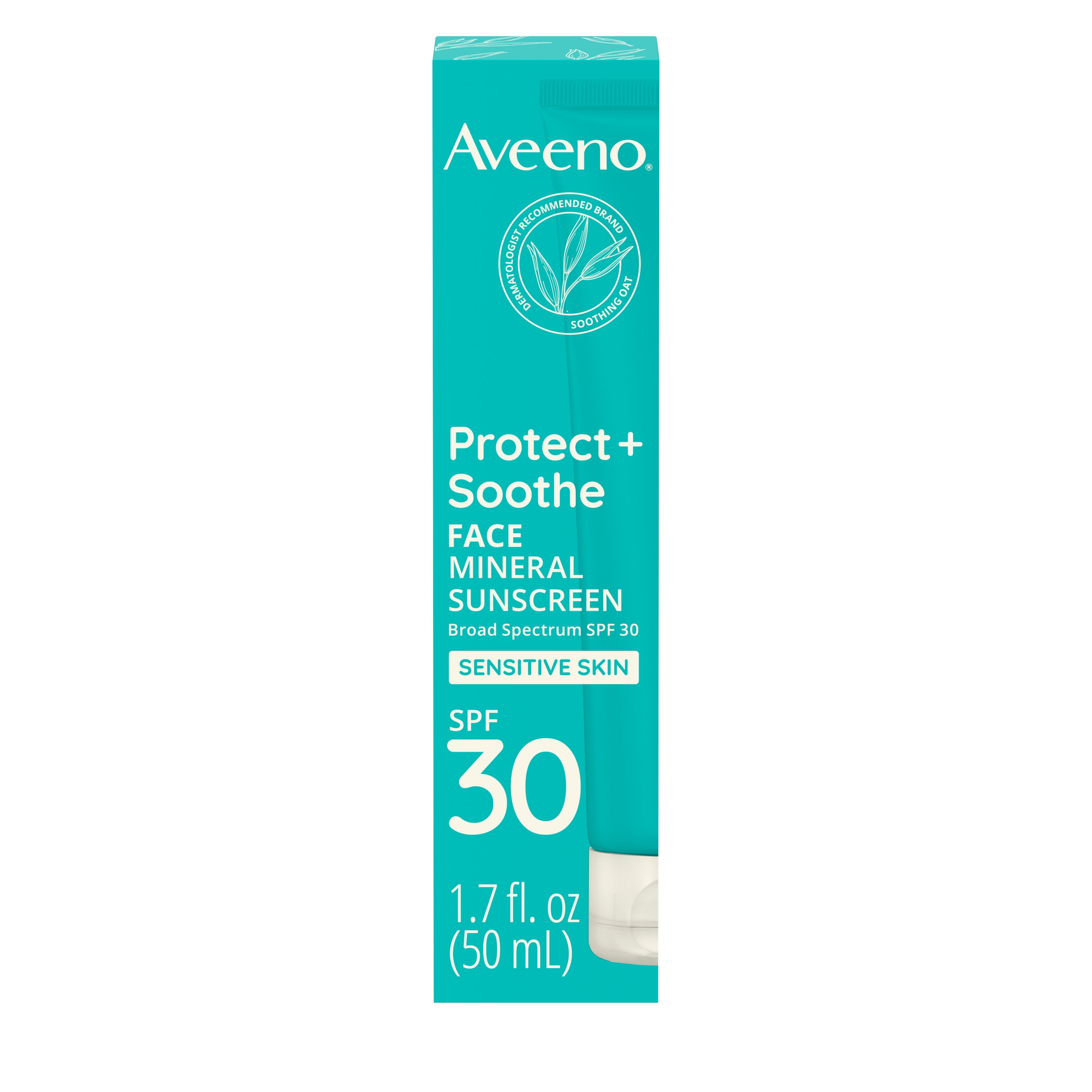 Aveeno Protect + Soothe Face Mineral Sunscreen Broad Spectrum SPF 30 ...