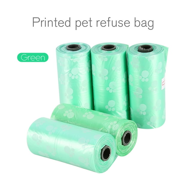 Paw Doggy Litter Poop Bag,5 Rolls Portable Printed Pet Dog Poop Bag ...
