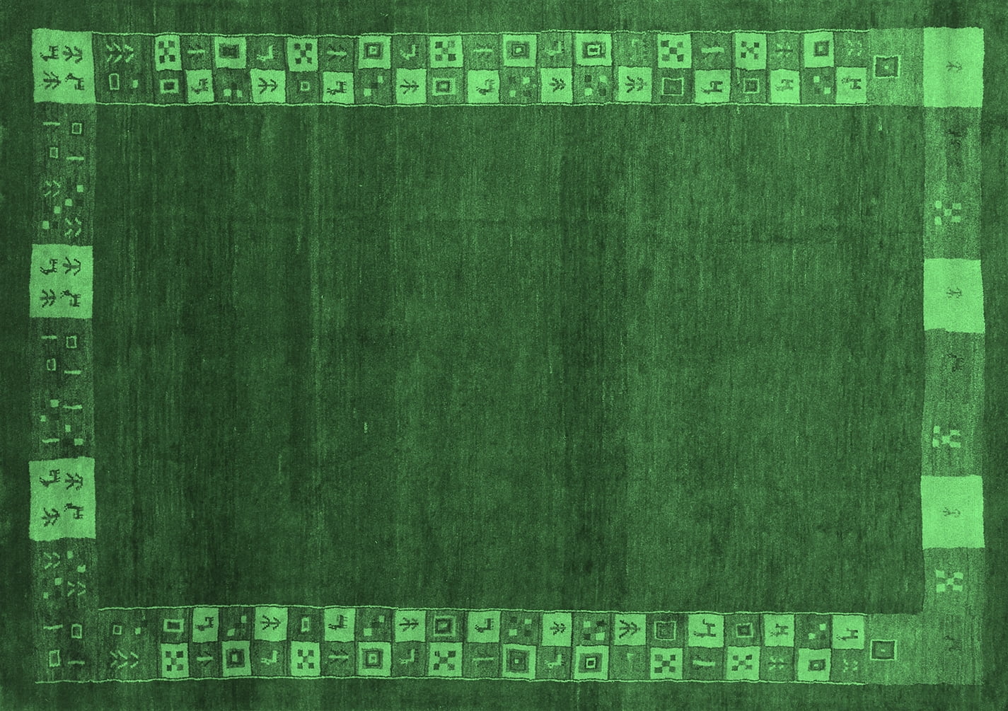 Ahgly Company Indoor Rectangle Abstract Emerald Green Contemporary Area ...