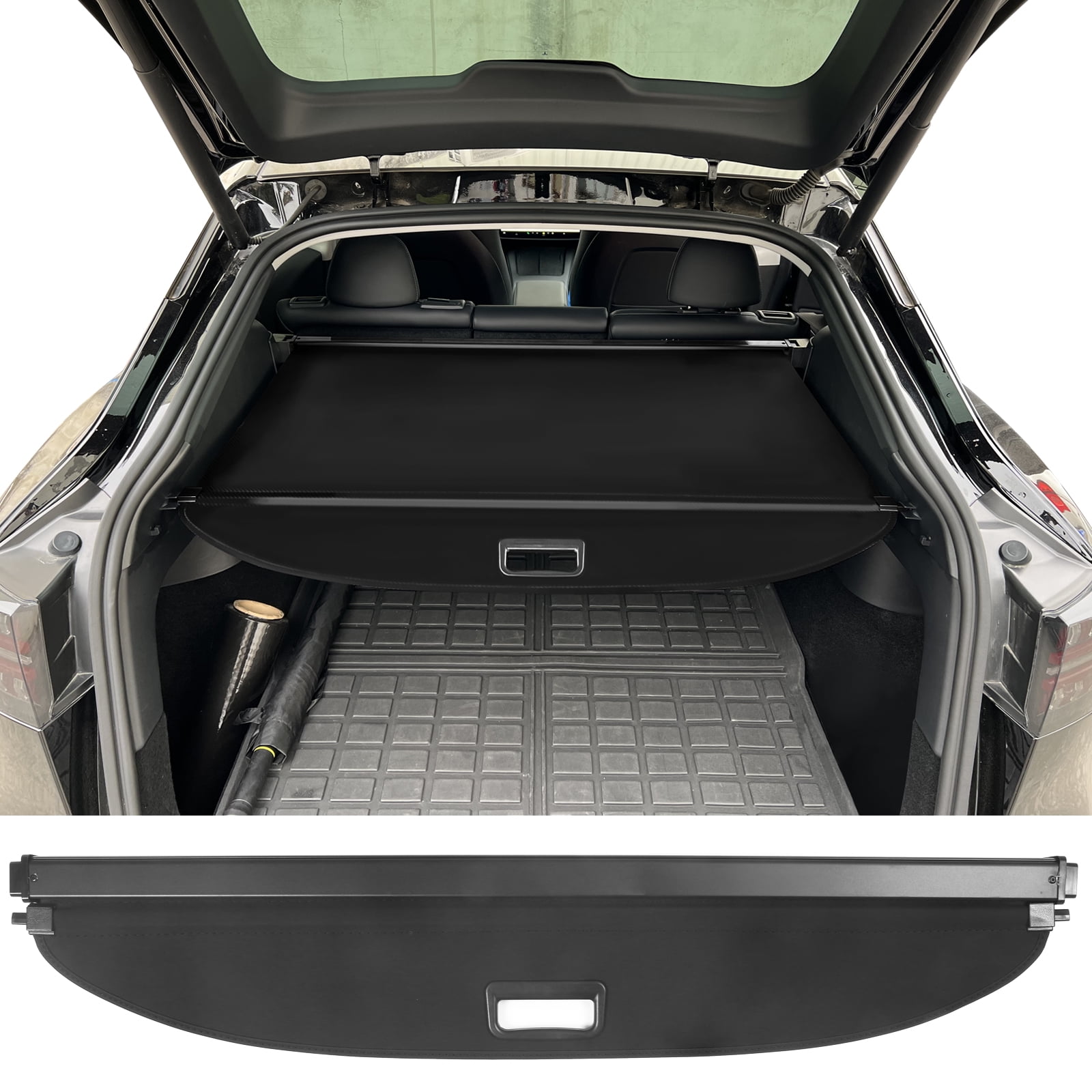 Ikon Motorsports Retractable Rear Trunk Security Cargo Cover Tonneau ...