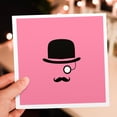 3drose, Black Top Hat, Monocle and Mustache, Light Mauve Background, 6 ...