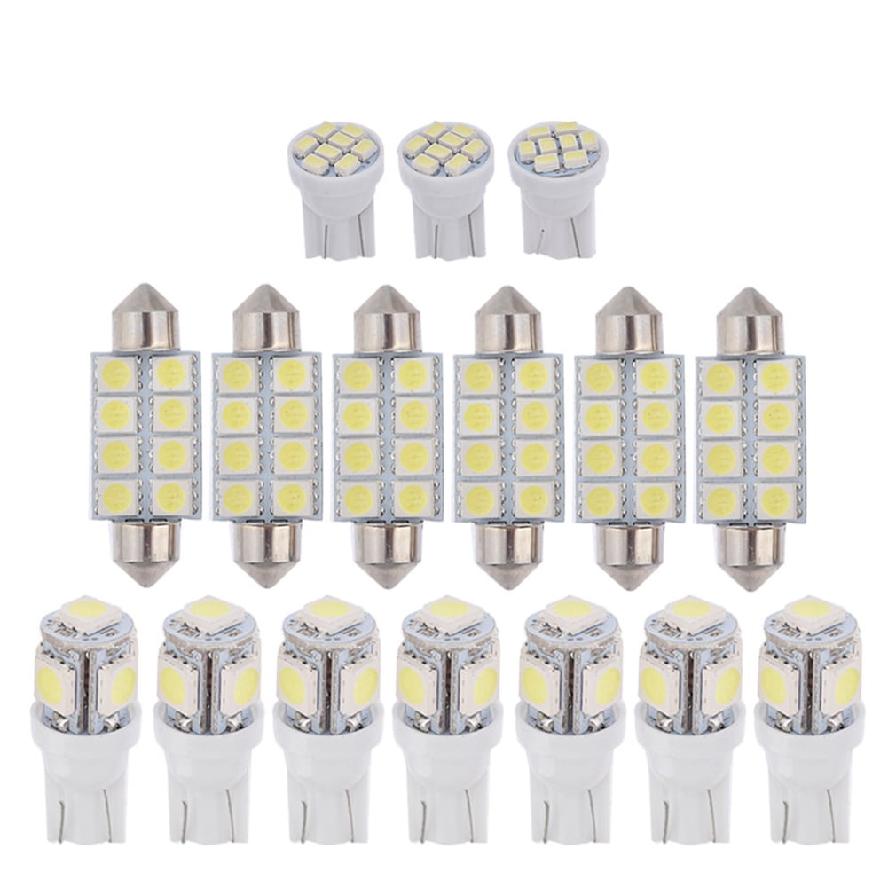 White 16 PCS Car Interior 6500K Decorative Automotive LED Light Bulb ...