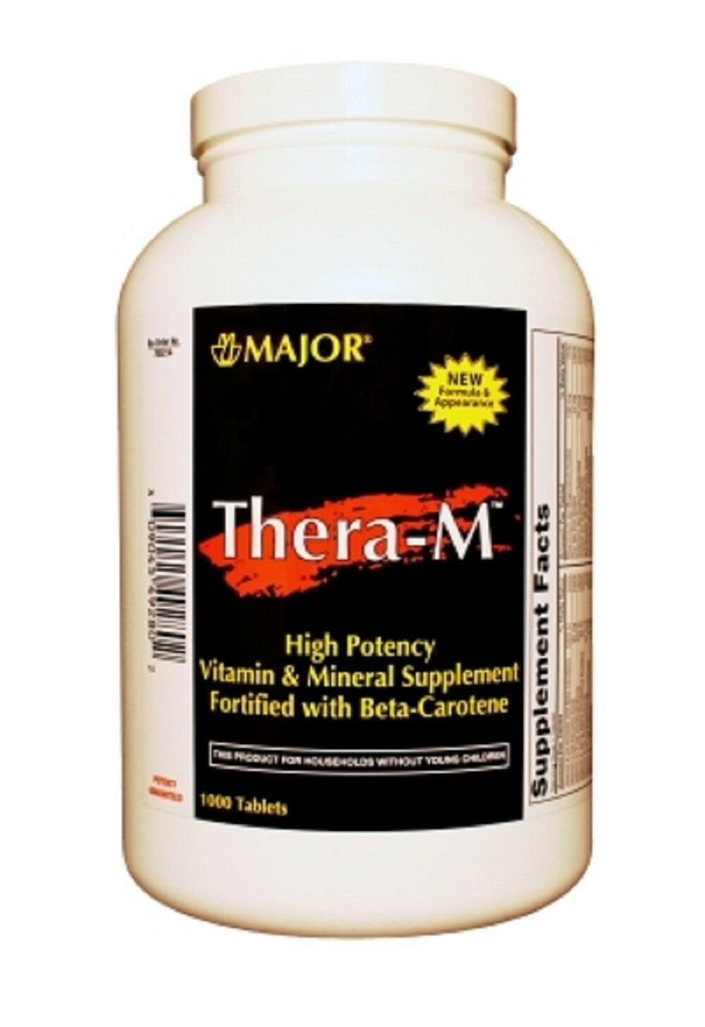 Major Thera-M Multi-Vitamin High Potency w/ Beta Carotene, 1000ct, 2 ...