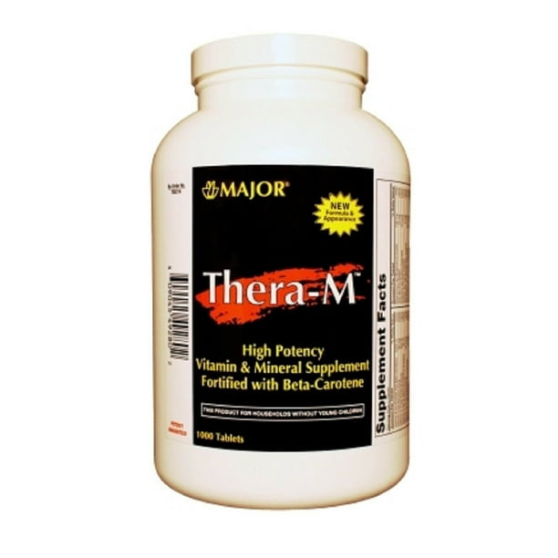 Major Thera-M Multi-Vitamin High Potency w/ Beta Carotene, 1000ct, 2 ...