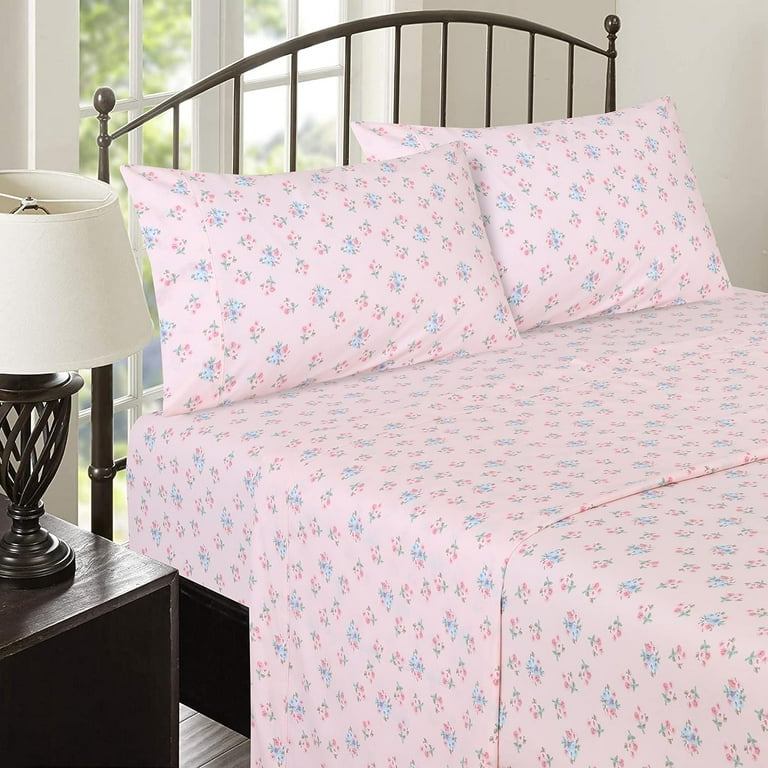 Ruvanti 100 Cotton Queen Sheet Set Cooling Percale Deep Pocket Pink Moisture Wicking 4 Pcs Walmart