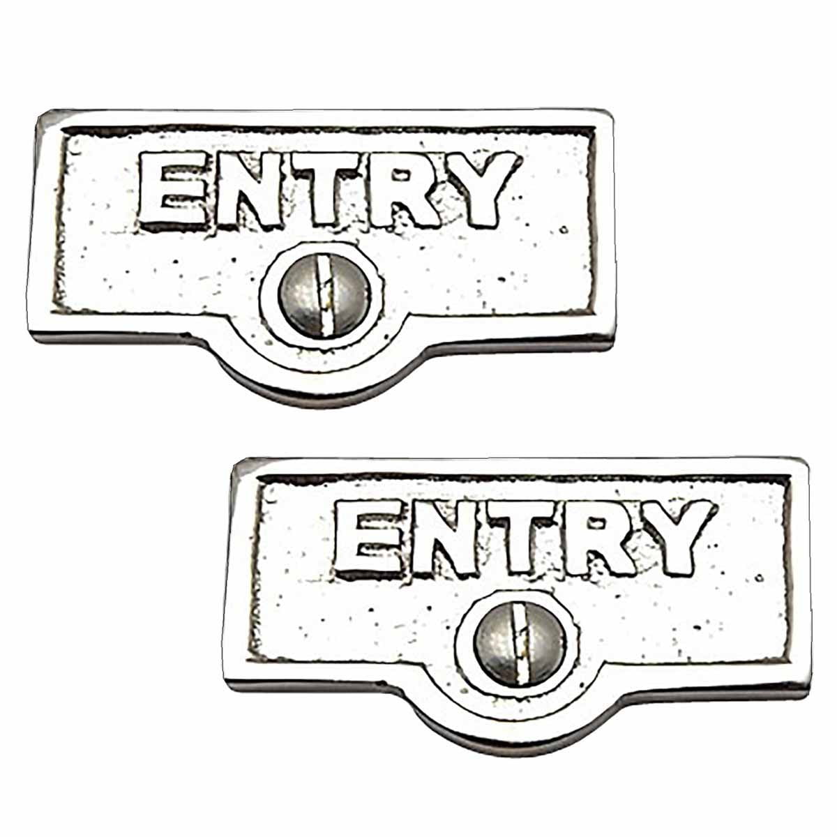 Switch Plate Tags ENTRY Name Signs Chrome Brass Traditional Engraved ...