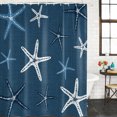 66x72 Inch Shower Curtains for Bathroom, Vintage Slate Blue Starfish ...