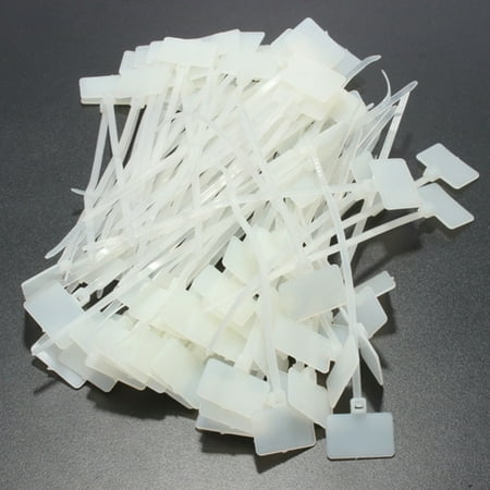 250pcs 4*150mm White Nylon Zip Cable Tie Label Strap Strip With Marking ...