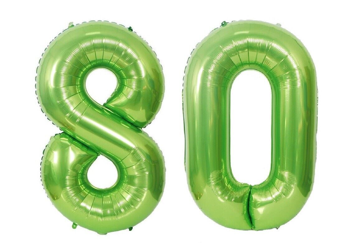 Giant 40" 80 Green Foil Number Balloons Photo Shoot 80th Birthday Float ...