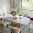 POVISON 63"Hobart Modern Minimalist Dining Table For 4, White ...