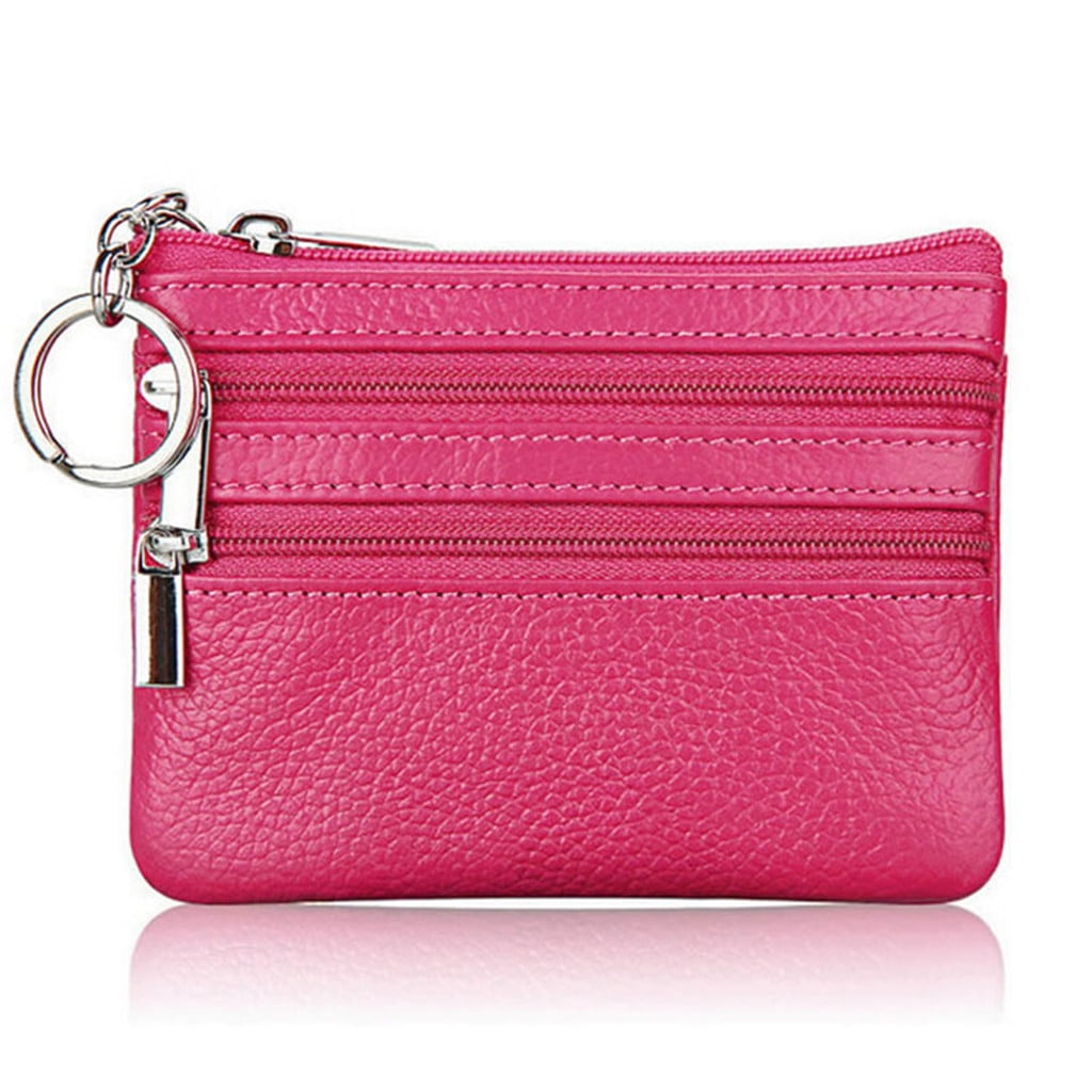 HeroNeo Women Men Leather Coin Purse Card Wallet Clutch Double Zipper ...