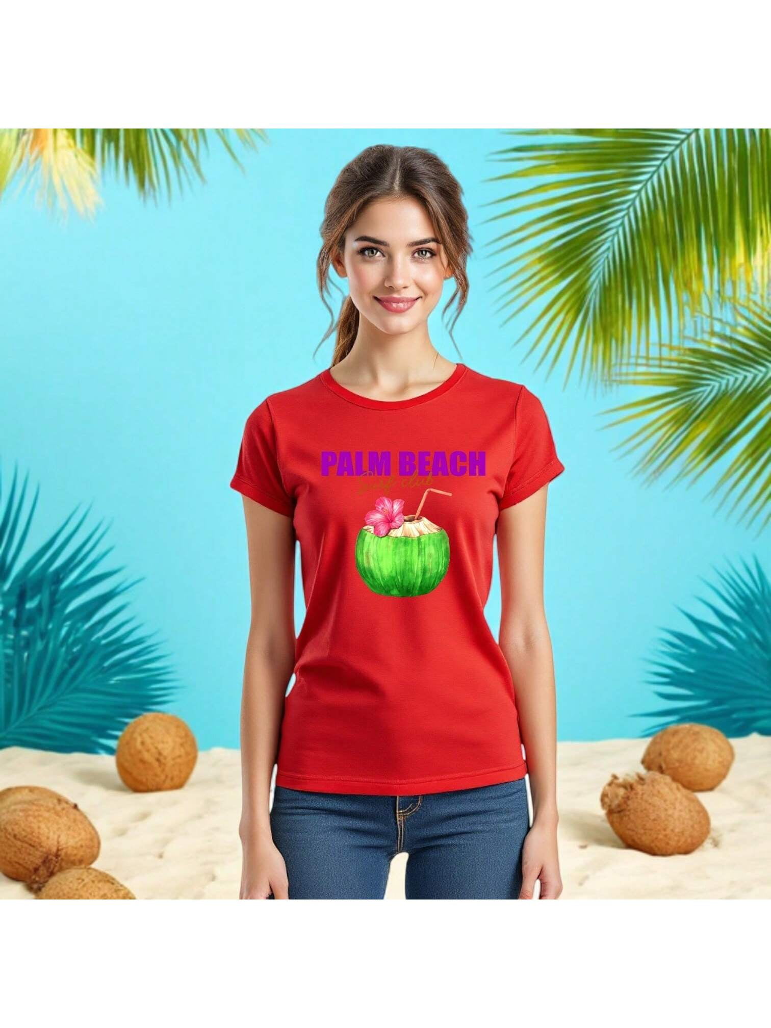 Playera Blusa De Palm Beach Surf Club – Vibra Tropical con Sabor a Coco ...