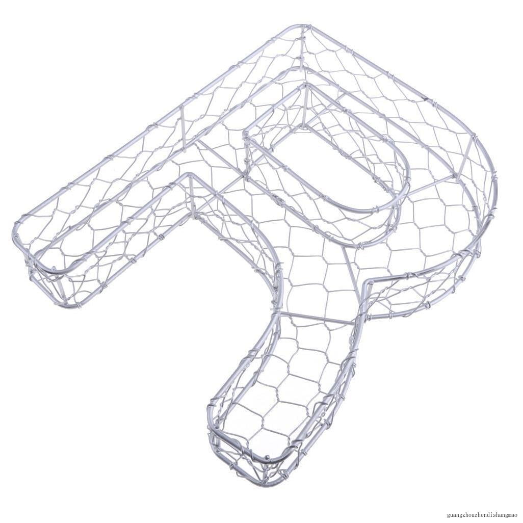 Iron Alphabet A-Z Frame Wire Wreath Succulent Pot Metal Planter Box ...