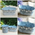 Eease Vintage Rustic Flower Buckets with Daisy Design - Set of 2 ...