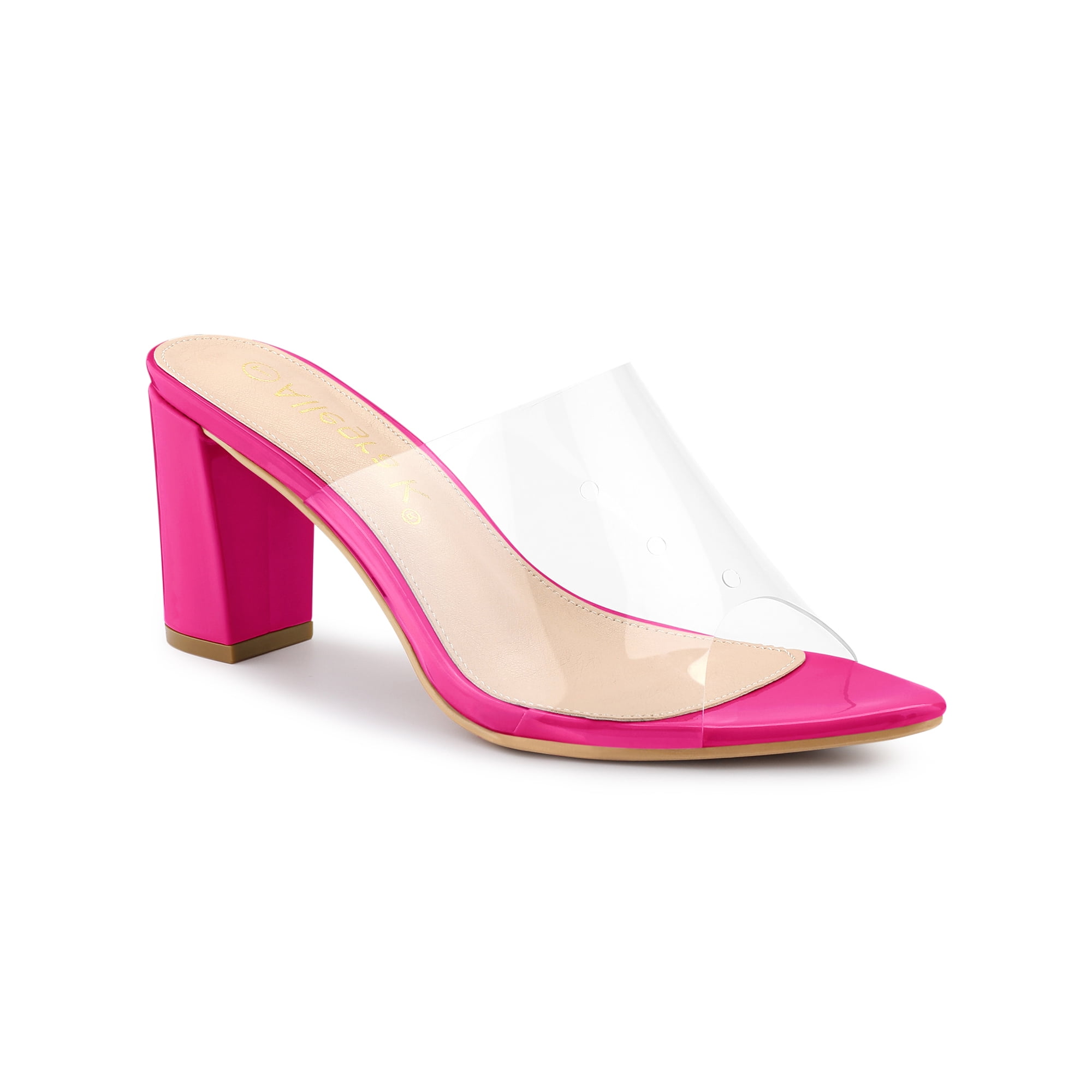 Click here for Blissful Step Womens Clear Point Toe High Block He... prices