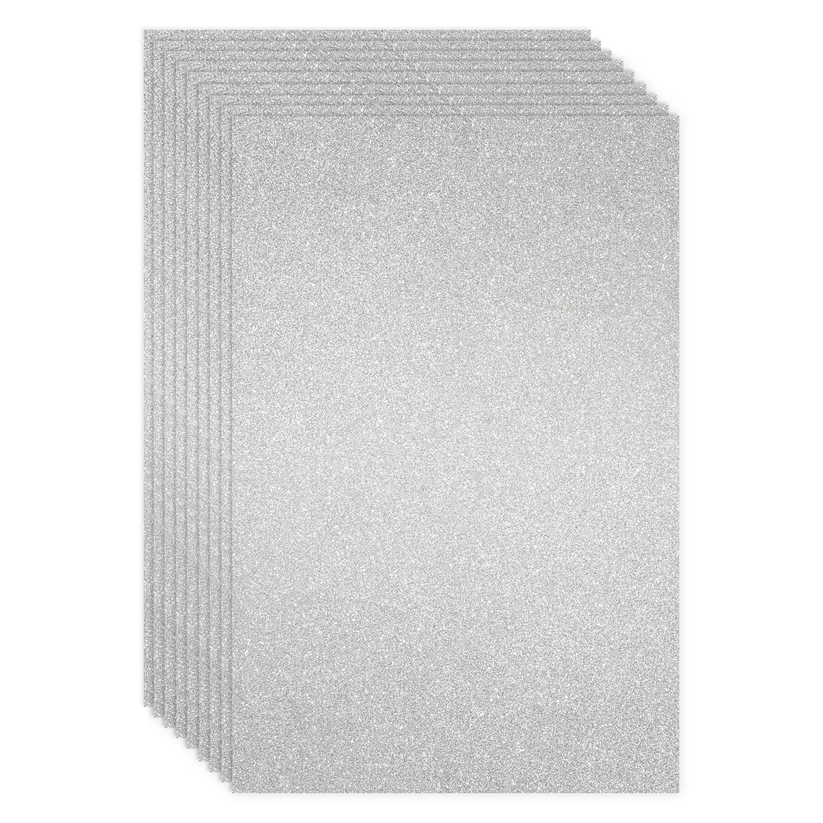 24 Sheets Silver Glitter Cardstock Paper for Scrapbooking, Arts, DIY ...