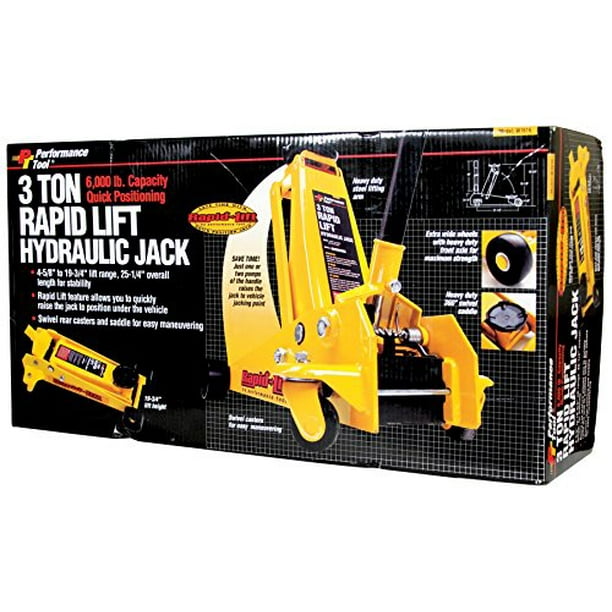 Performance Tool W1616 3 Ton (6,000 lbs.) Capacity Rapid Lift Floor ...