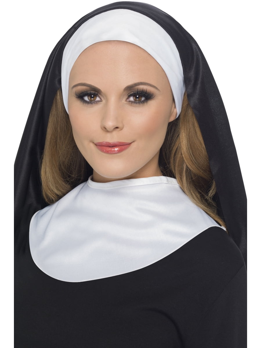 Smiffy's Costumes Women's Catholic Nun Headdress Cowl And Collar Set ...