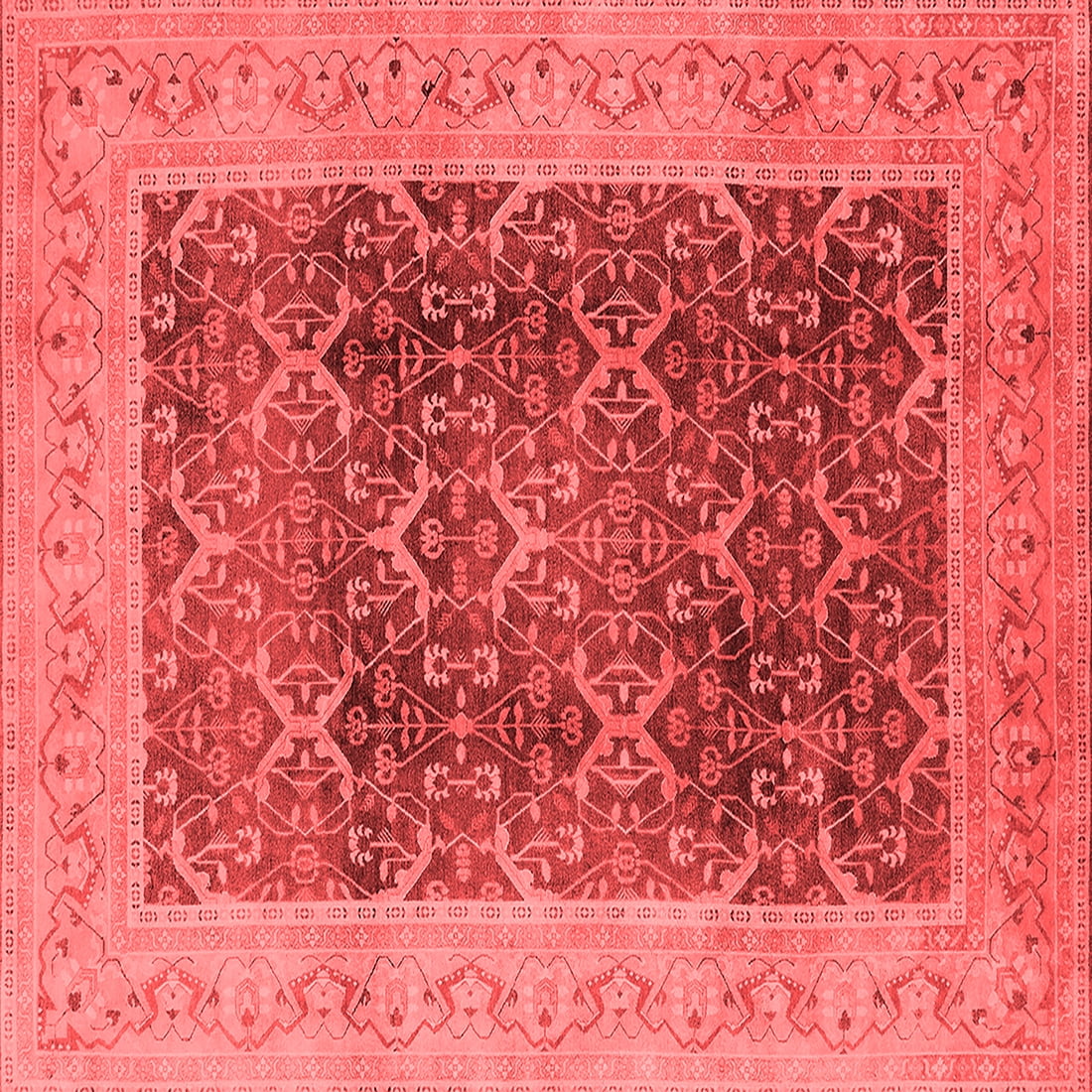Ahgly Company Indoor Square Oriental Red Traditional Area Rugs, 5 ...