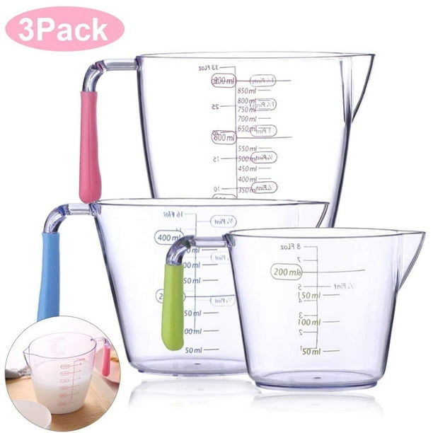 3-piece measuring cup 200ML 400ML 900ML heat-resistant cup plastic ...