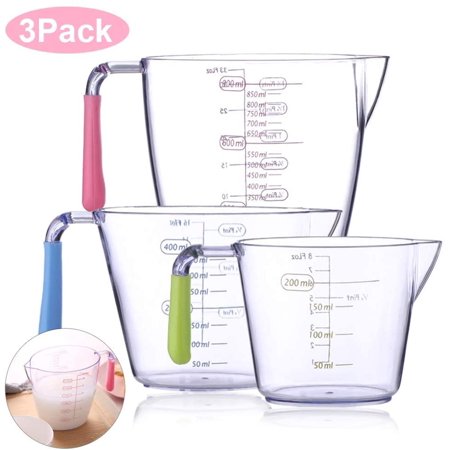 3-piece measuring cup 200ML 400ML 900ML heat-resistant cup plastic ...
