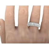 14K White Gold Real Diamond Wedding Ring Band 4 CT 8MM - Walmart.com