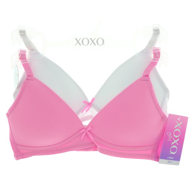 XOXO Girl's Lightly Cupped Training Bra 2 Pack - Bubblegum Pink & White - 36A - Walmart.com