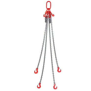 Chain Sling 5/16 13FT 4 Leg Lifting Chain with 4 Leg Grab Hooks and Adjusters, G80 Heavy Duty ...