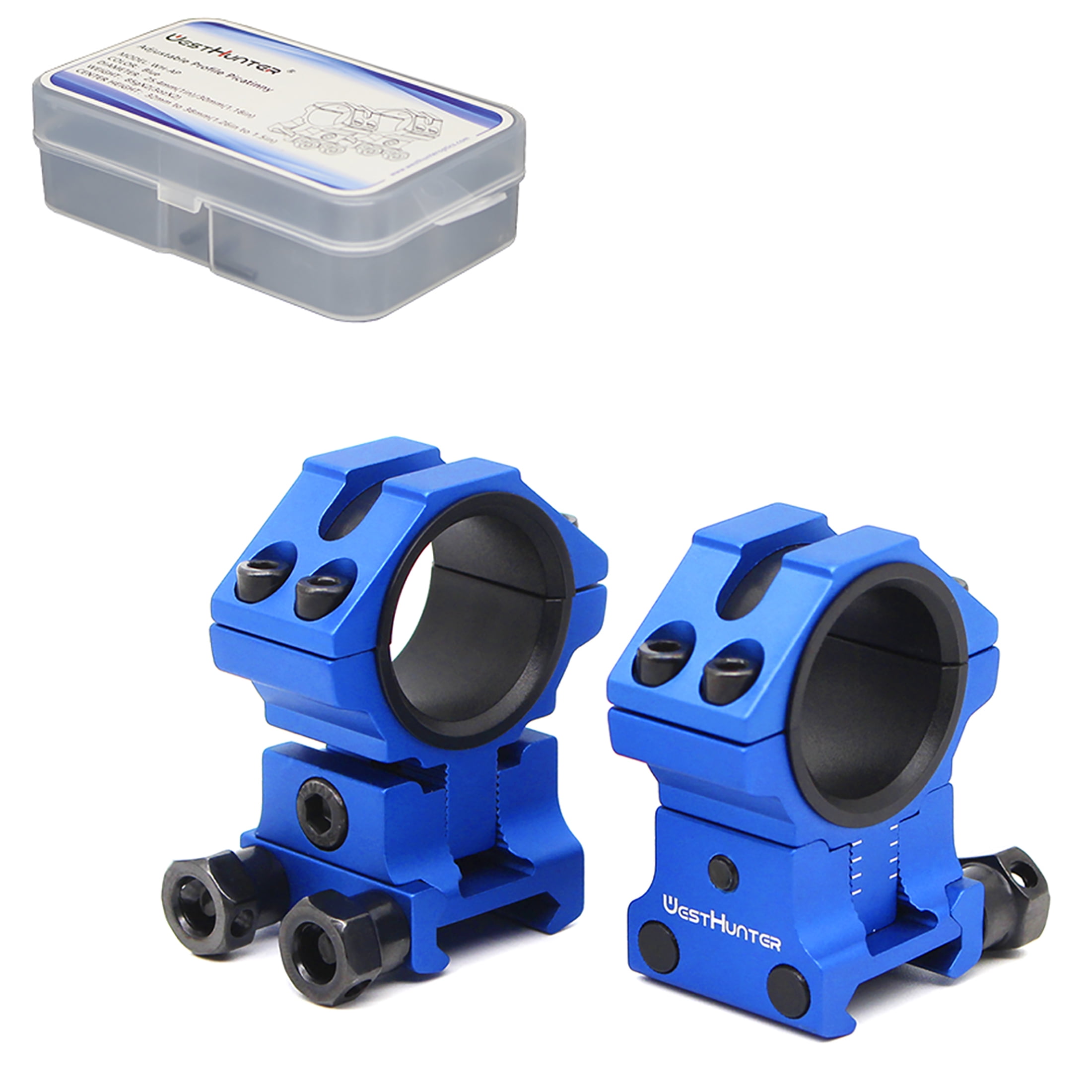 WestHunter WH201 Adjustable Height Scope Rings for Picatinny Rails ...