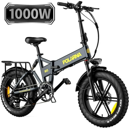 POLARNA M5 1000W Electric Bike for Adults Foldable - 48V 17AH Removable ...