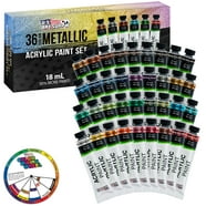 Testors Model Craft Acrylic Paint Set - Primary Metallic Colors, 6 ...