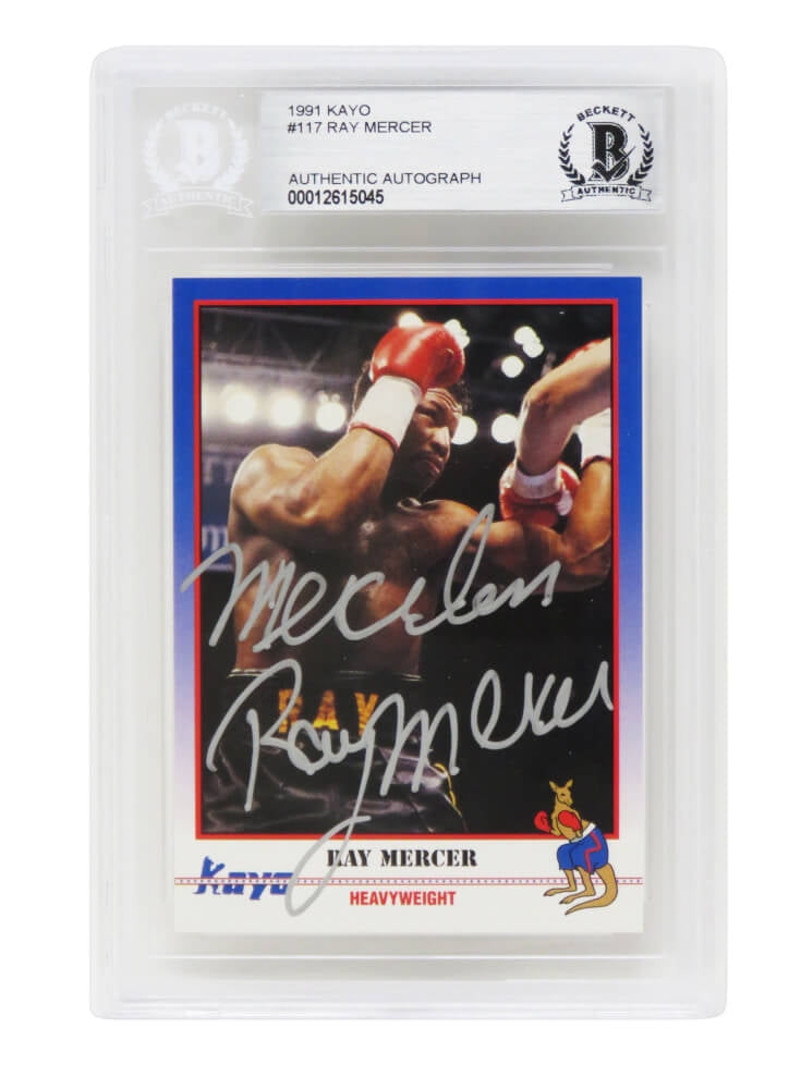Ray Mercer Signed 1991 Kayo Boxing Trading Card #117 w/Merciless ...