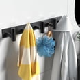 Black Stainless Steel Wall Hook Rack, 5 Pegs, Modern Minimalist, with ...