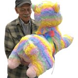 Large Stuffed Llama Rainbow Color Fully Stuffed & Ready to Hug - Large ...