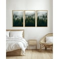 SHENIFY Large 24x36in3pcs Natural Framed Green Fog Pine Tree Landscape ...