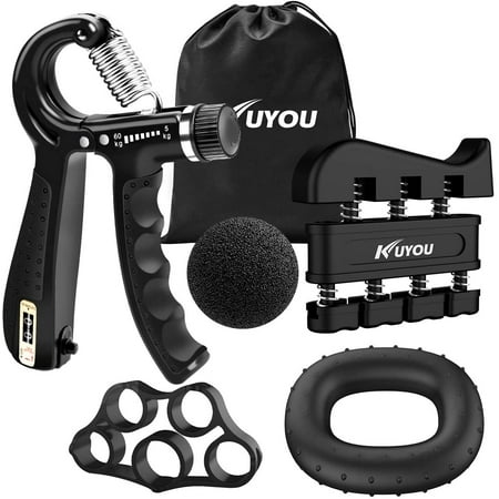 Hand Grip Strengthener Forearm Grip Workout Kit, 5 Pack Adjustable ...