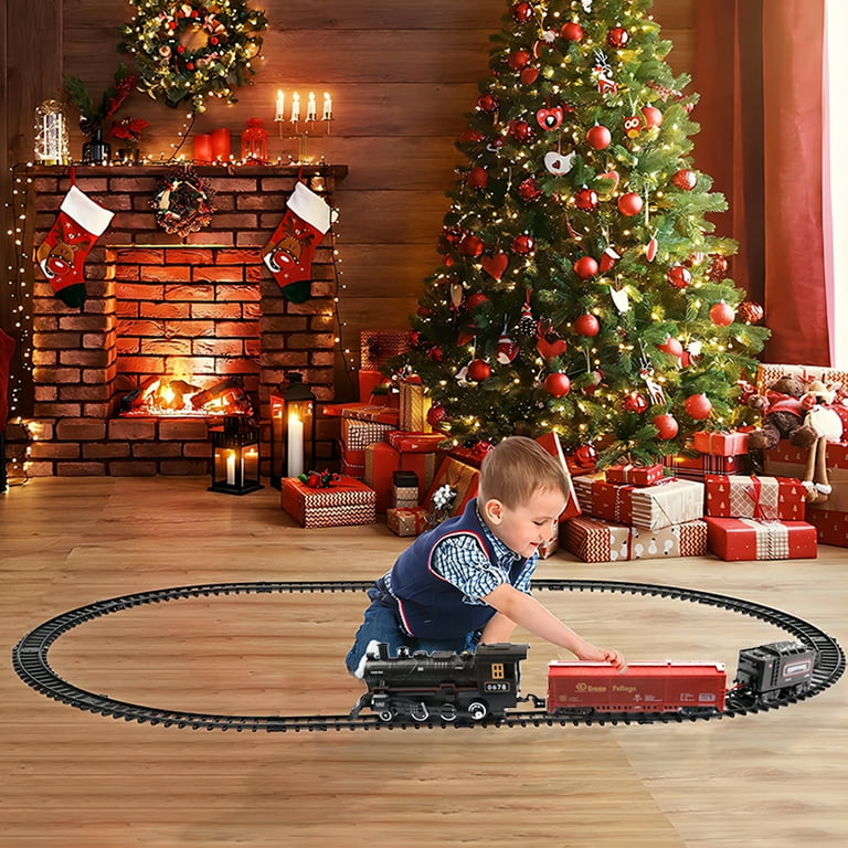Christmas Train Set SpringFlower With Light, Smoke & Sound - Electric ...