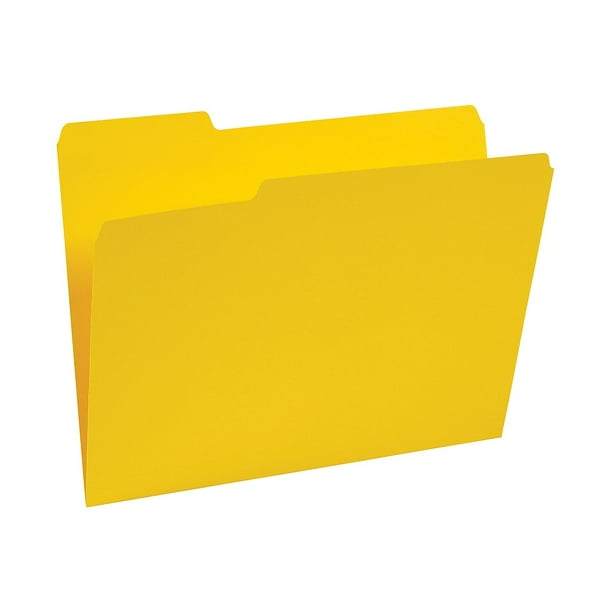 Staples Colored Top-Tab File Folders 3 Tab Yellow Letter Size 100/Pack ...