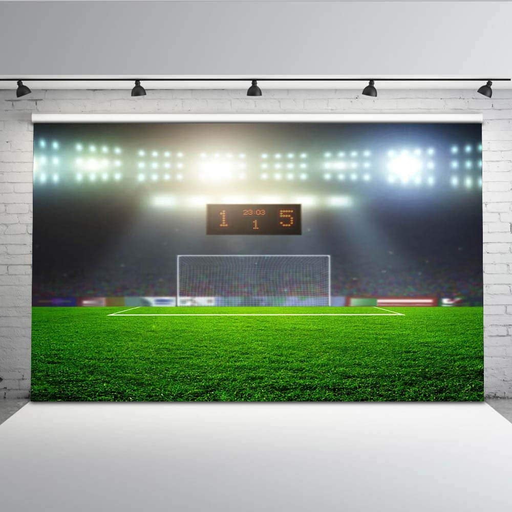 ABPHOTO Polyester 7x5ft Backdrop Football Field Green Grass Score ...