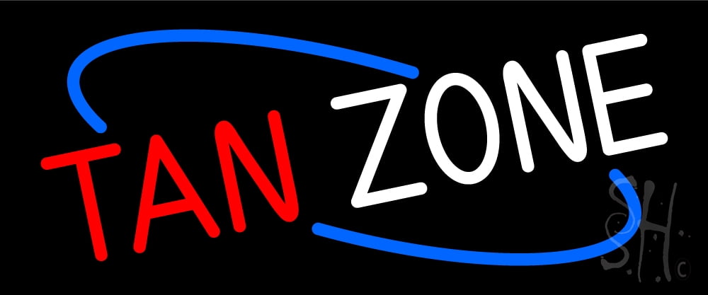 Tan Zone LED Neon Sign 6 x 15 - inches, Black Square Cut Acrylic ...