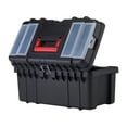 Hyper Tough 22-inch Toolbox, Plastic Tool and Hardware Storage, Black ...