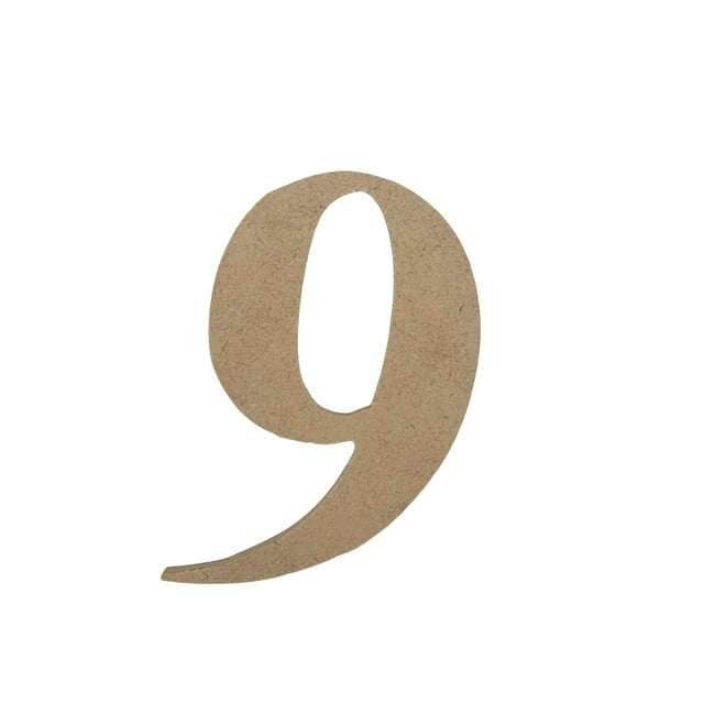 Wooden Number Unfinished, Times Font, Craft Cutout - Walmart.com