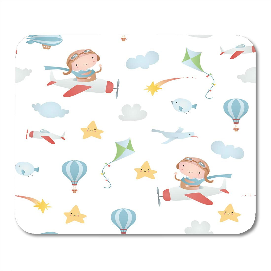 Cloud Airplane Baby Plane Abstract Boy Cartoon Child Cute Mousepad ...