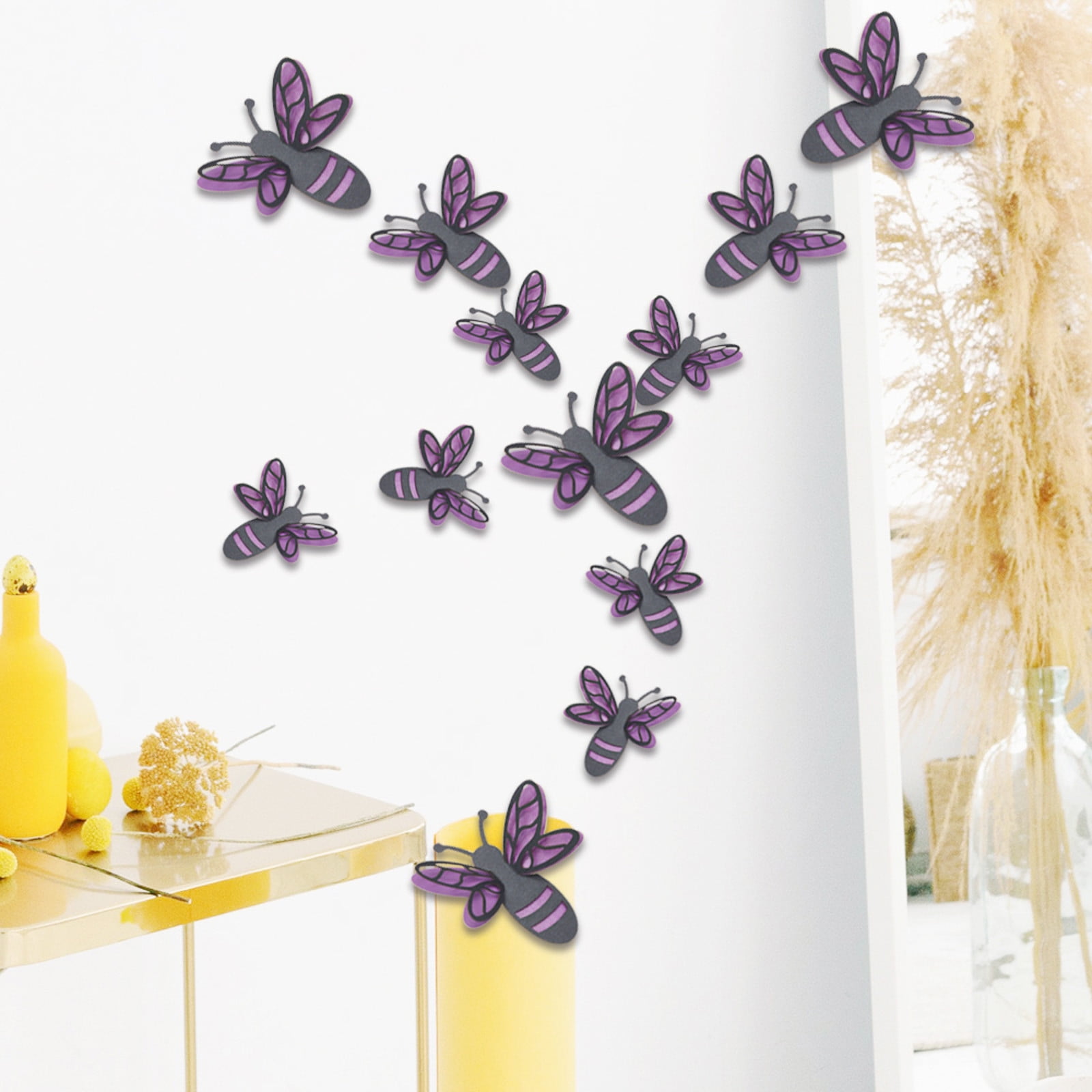 pgeraug wall sticker 24pcs 3d bee stickers bee decor removable mural ...