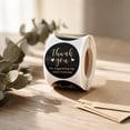 Blackgold Thank You Stickers Roll Round Copper Paper Adhesive Labels ...