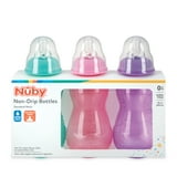 Nuby Non-Drip Standard Neck Baby Bottle, 10 fl oz, 3 Count, Multicolor Bottles - Walmart.com
