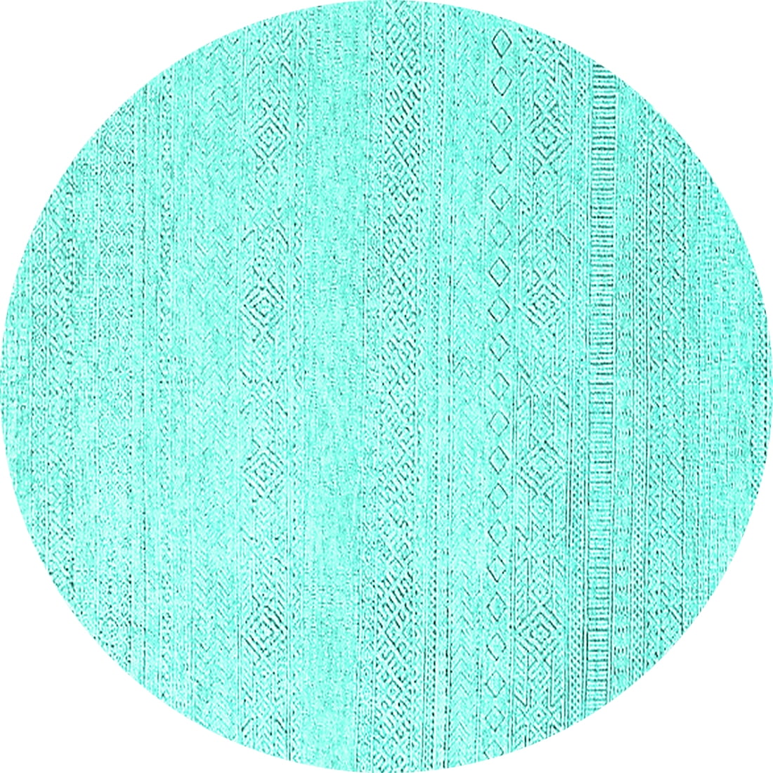 Ahgly Company Indoor Round Solid Turquoise Blue Modern Area Rugs, 8 ...